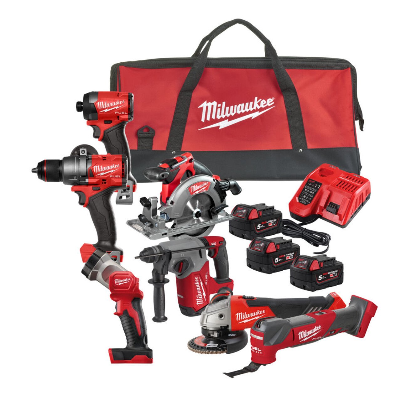 Milwaukee M18FPP7A3 503B 18V 7pc Power Tool Kit with 3x 5.0Ah Batteries